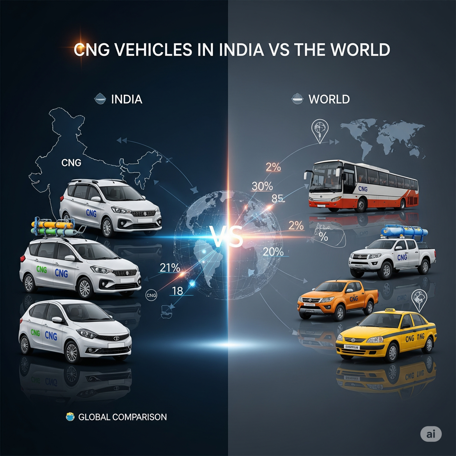 CNG Vehicles in India vs the World: A Global Comparison - UPPCS MAGAZINE